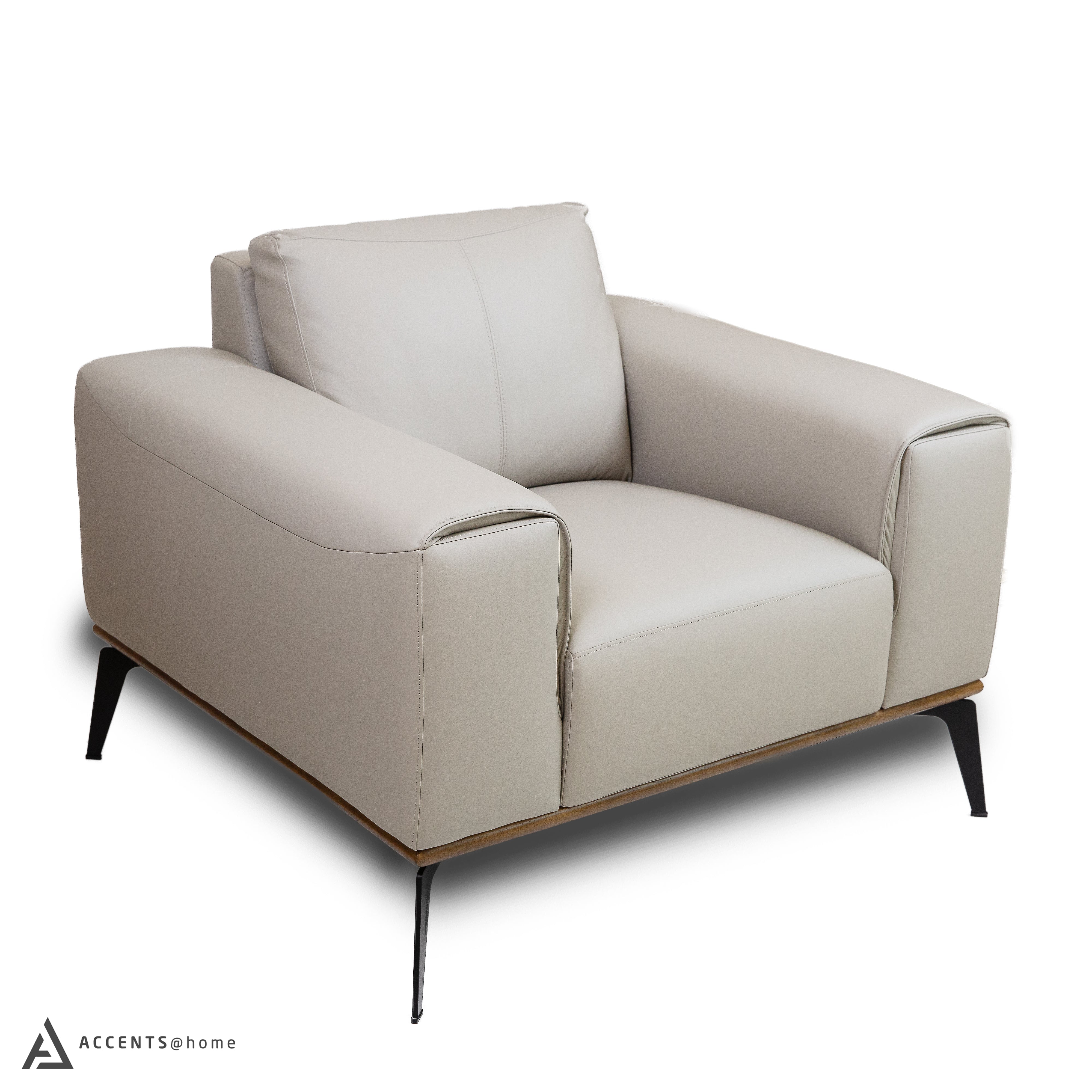 Pietro Genuine Leather Accent Chair Accents Home