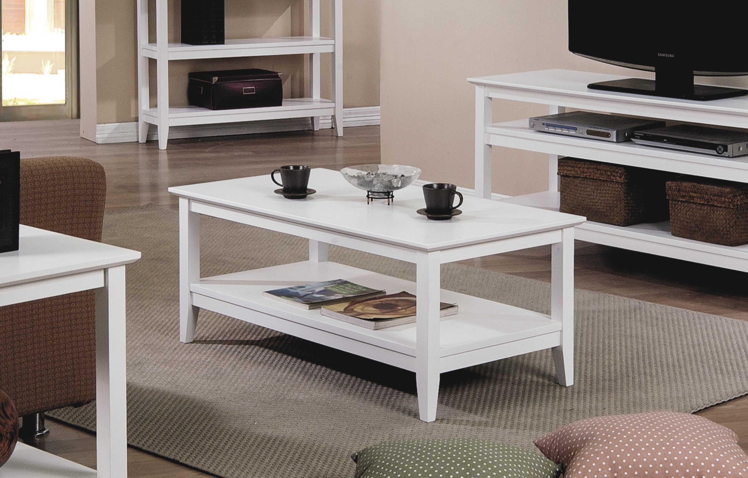Quadra Coffee Table - T2-Q100C White – Accents@Home